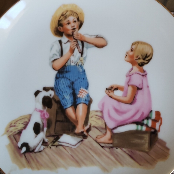 Norman Rockwell | Art | Norman Rockwell 8s Gold Plated Plate Col | Poshmark